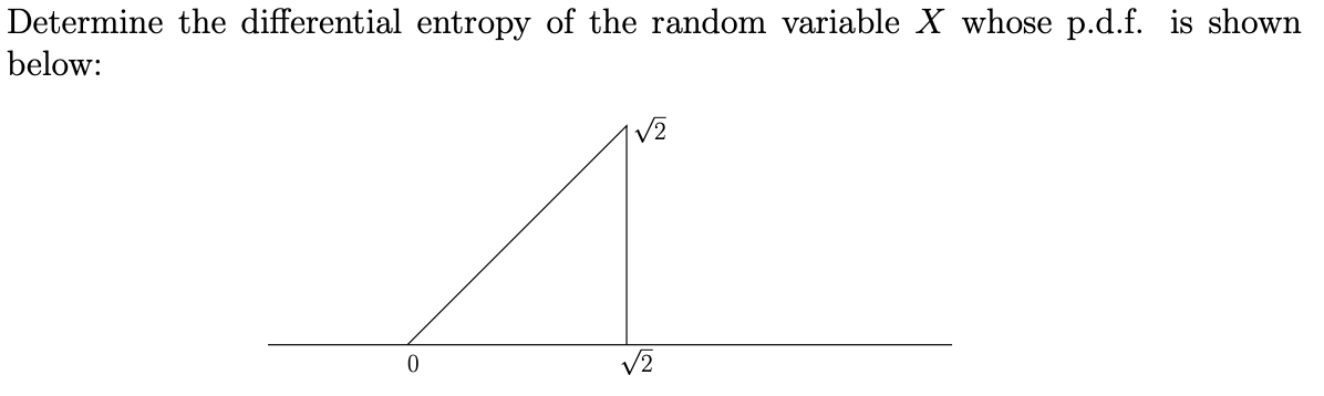Solved Determine the differential entropy of the random | Chegg.com
