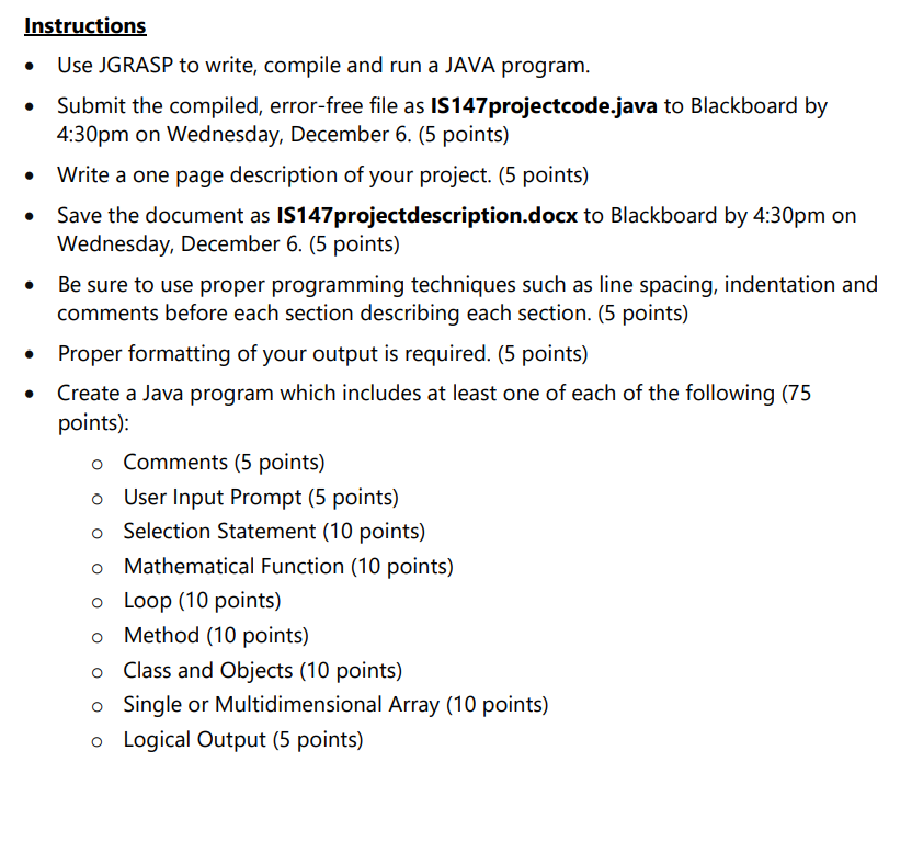 Solved Instructions - Use JGRASP to write, compile and run a | Chegg.com Solved Instructions - Use JGRASP to write, compile and run a | Chegg.com