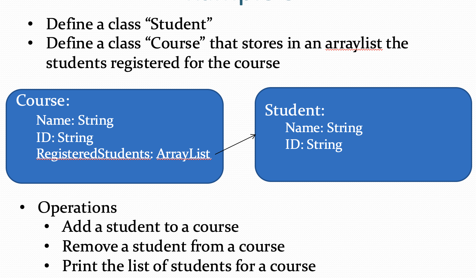 Solved • Define a class “Student” • Define a class “Course” | Chegg.com