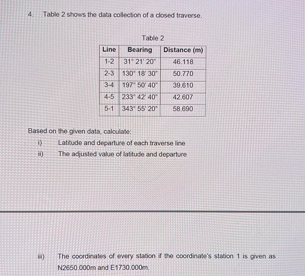 Solved 4. Table 2 shows the data collection of a closed | Chegg.com