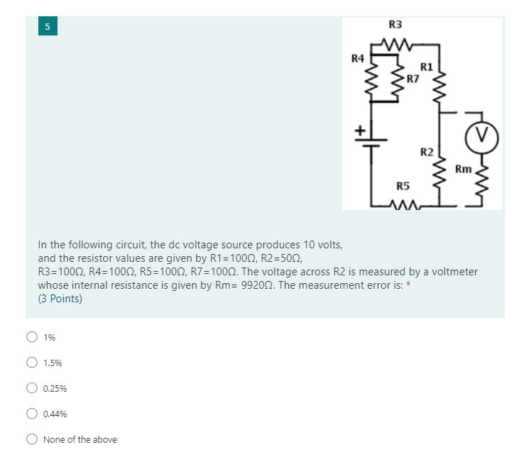 Solved 5 R3 R4 R1 R7 wi R2 Rm R5 Lui In the following | Chegg.com
