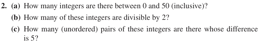Solved (a) How many integers are there between 0 and 50 | Chegg.com