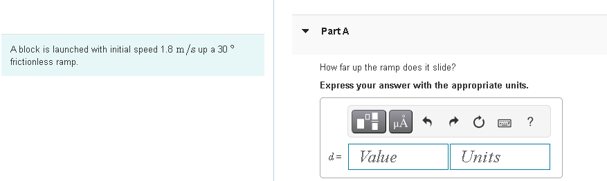 A block is ﻿launched with initial speed | Chegg.com