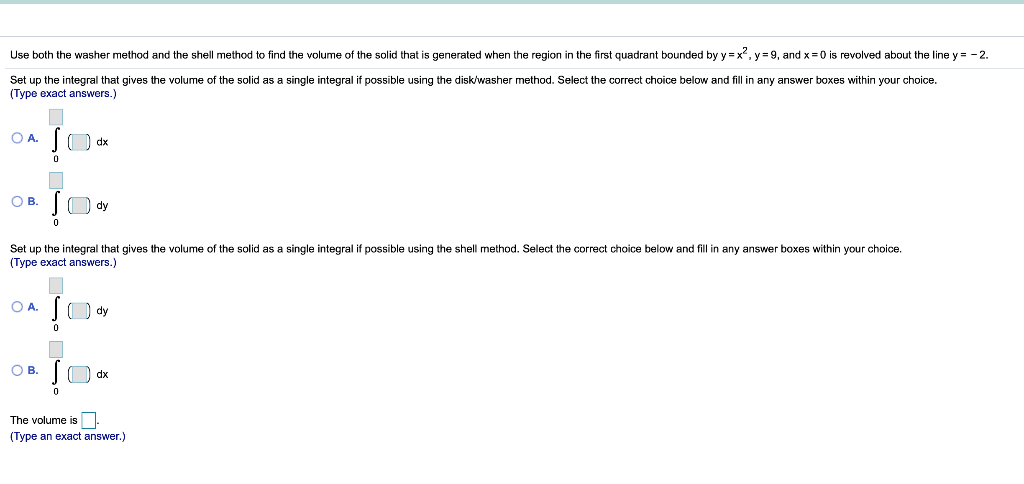 Solved Use both the washer method and the shell method to | Chegg.com