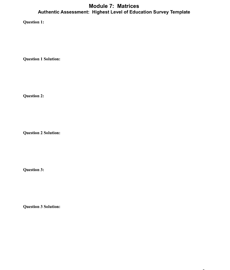 Solved Module 7: Matrices Authentic Assessment: Highest | Chegg.com