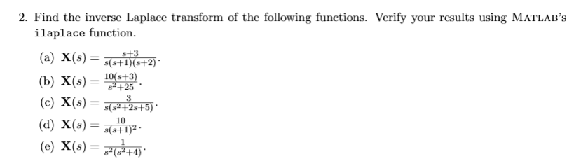 Solved 2. Find the inverse Laplace transform of the | Chegg.com