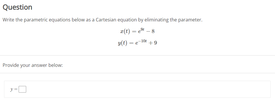 Solved Write the parametric equations below as a Cartesian | Chegg.com