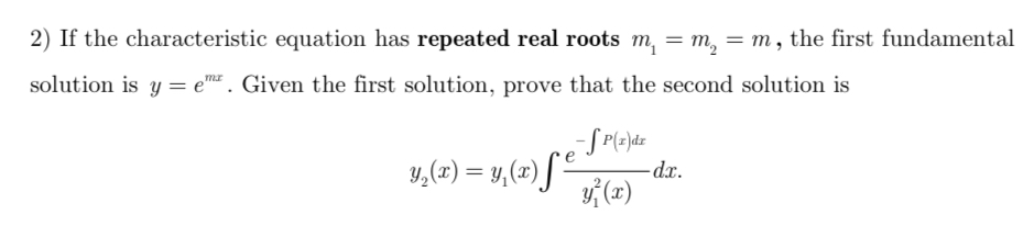 Solved If the characteristic equation has repeated real | Chegg.com