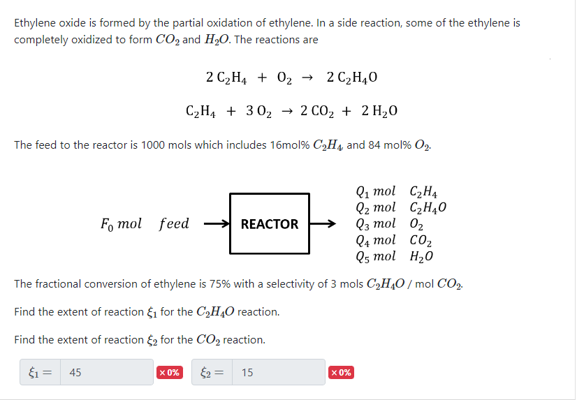 Solved Ethylene oxide is formed by the partial oxidation of | Chegg.com