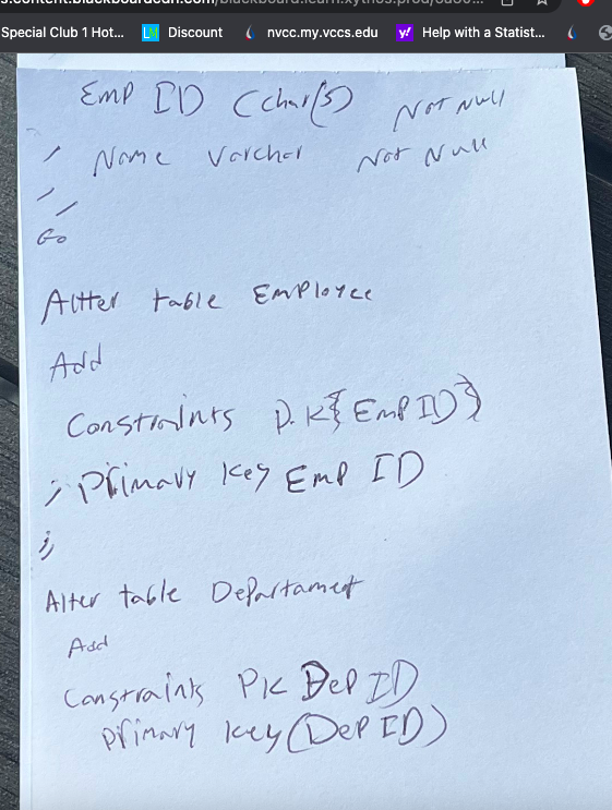 Solved 1.Individually, use the first table you created in | Chegg.com