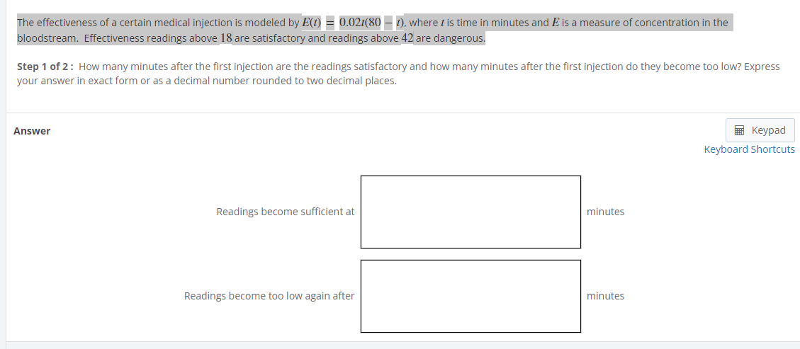 Solved The effectiveness of a certain medical injection is | Chegg.com