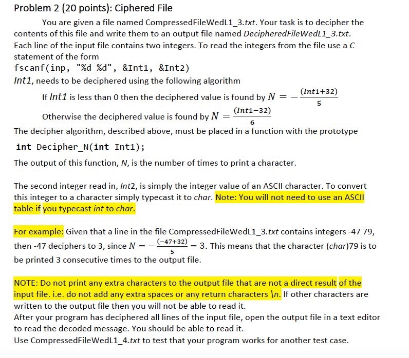 Solved Problem 2 (20 points): Ciphered File You are given a | Chegg.com