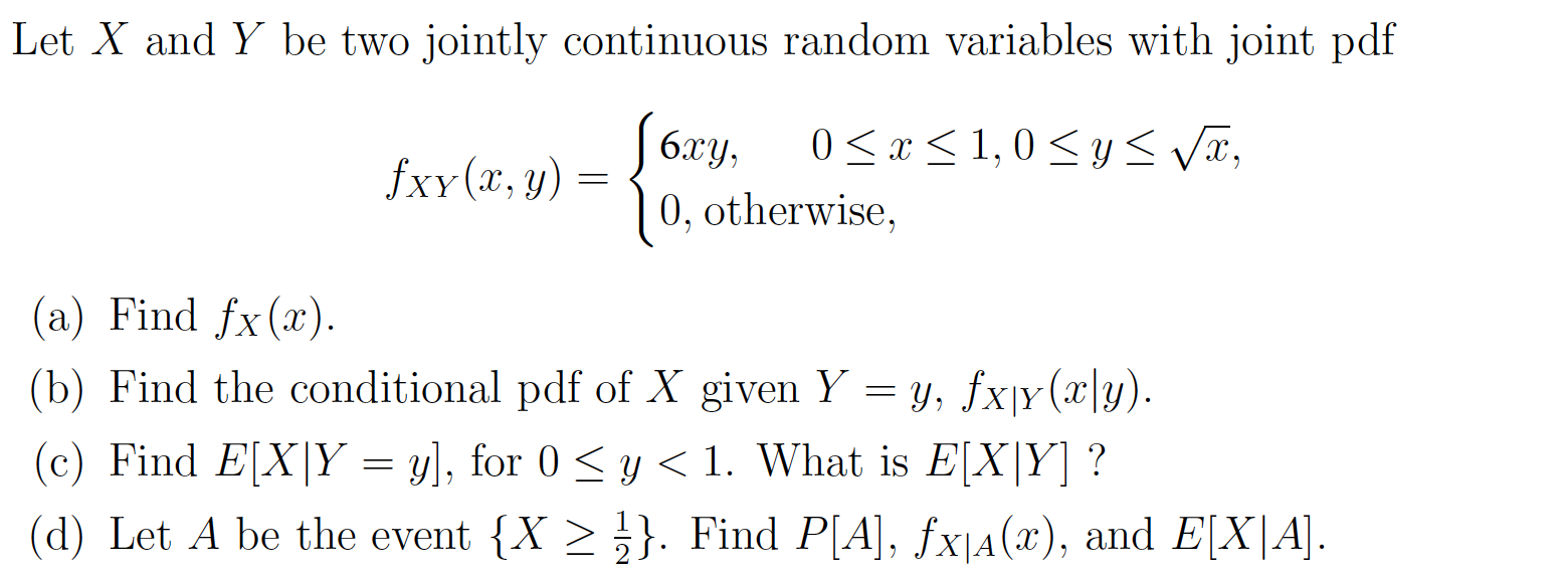 Solved Let X and Y be two jointly continuous random | Chegg.com