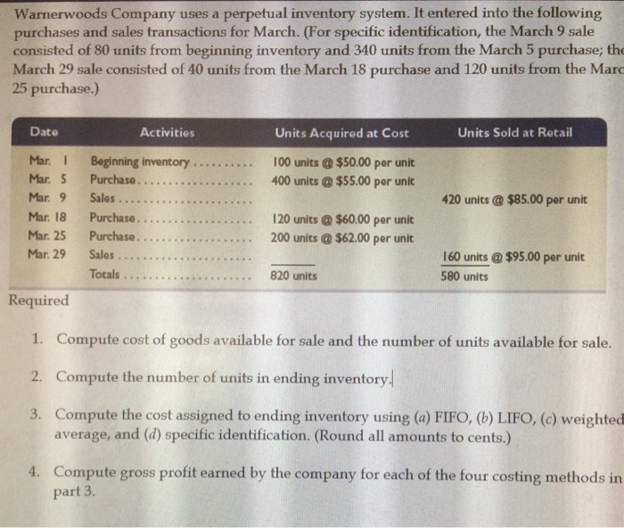 Solved Question #1 Craig Company buys and sells one product. | Chegg.com