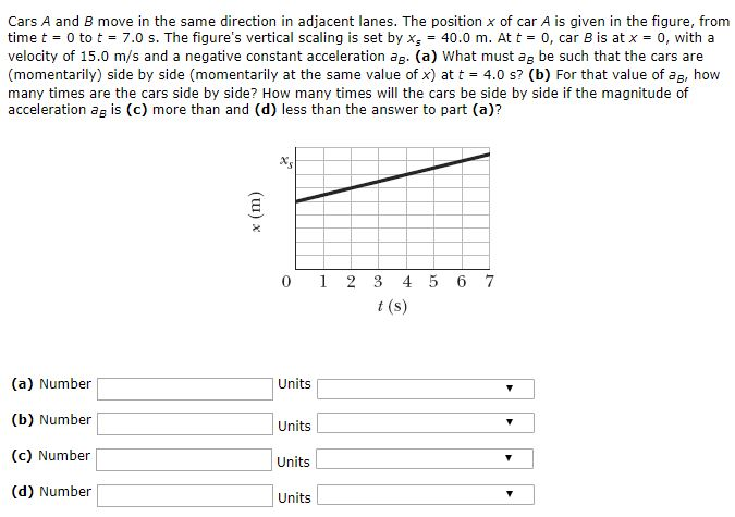 Solved Cars A and B move in the same direction in adjacent | Chegg.com