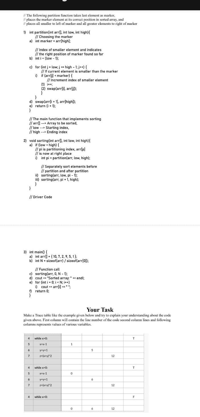 Solved // The following partition function takes last | Chegg.com