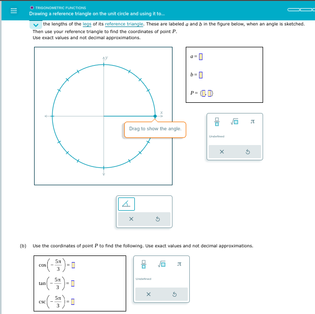 Solved Sketch Theta 5pi 3 Radians In Standard Position Chegg