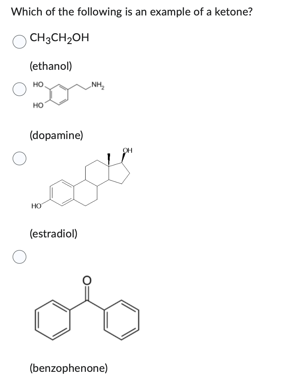 Solved Which of the following is an example of a ketone? | Chegg.com