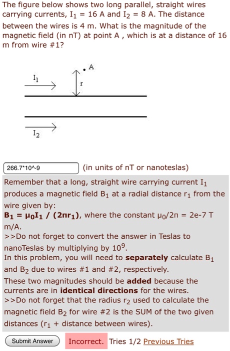 Solved The figure below shows two long parallel, straight | Chegg.com