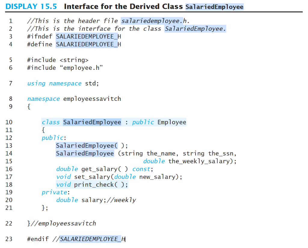 Write in C++ (10 pts] (Chapter 11: Class Inheritence | Chegg.com