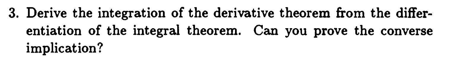 Solved 3. Derive the integration of the derivative theorem | Chegg.com