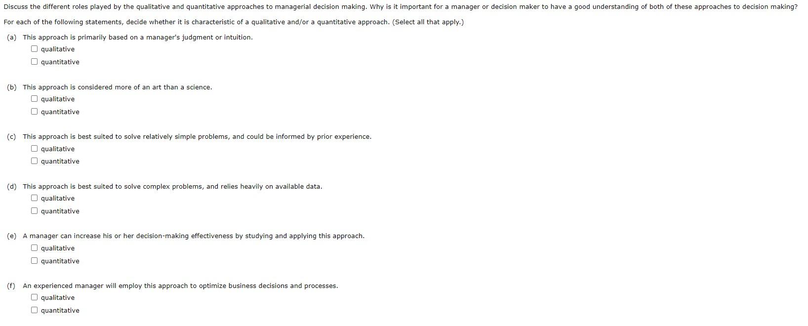 Solved Discuss the different roles played by the qualitative | Chegg.com