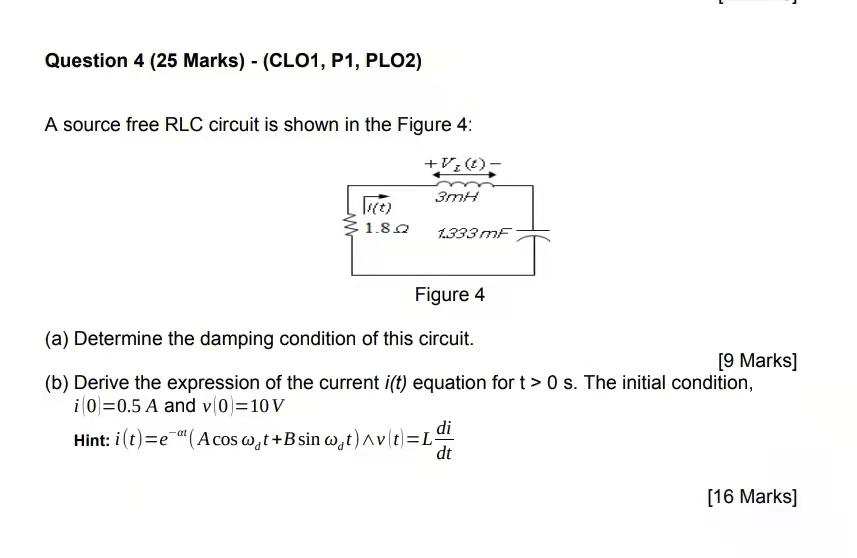 Solved Question 4 (25 Marks) - (CLO1, P1, PLO2) A source | Chegg.com