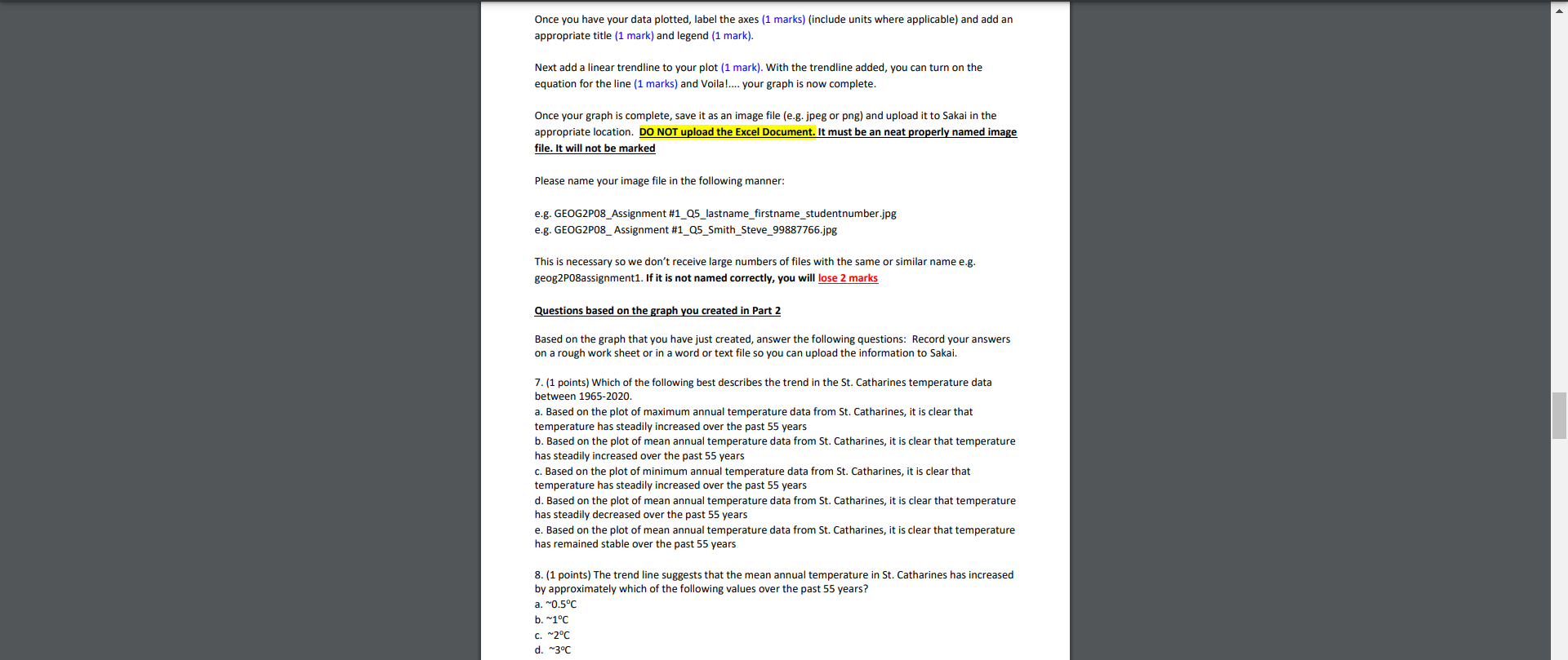 Solved Part 2 - Plotting and Interpreting St. Catharines | Chegg.com
