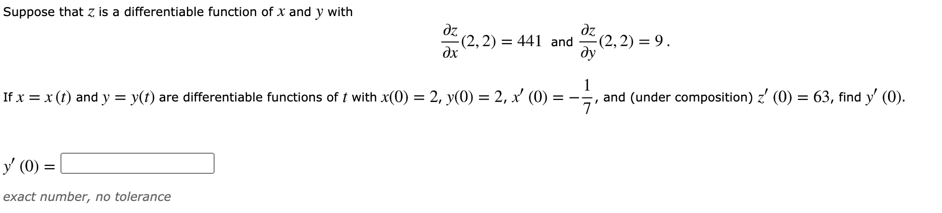 Solved Suppose that z is a differentiable function of x and | Chegg.com
