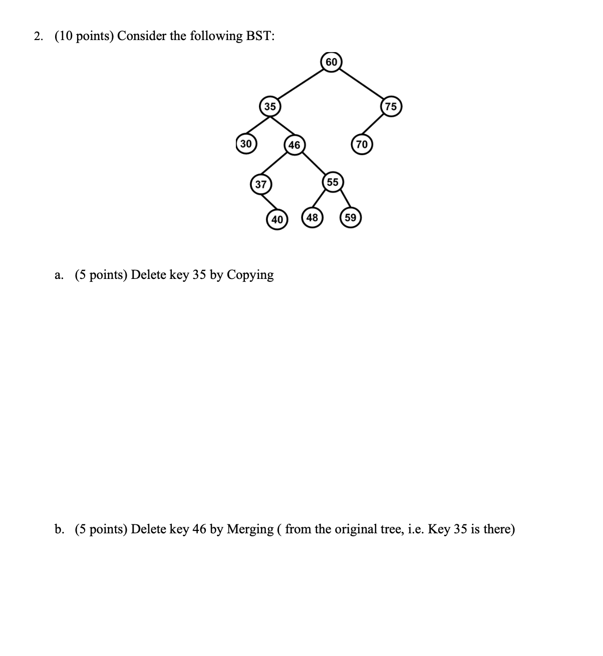 Solved Question II. (50 points) (Trees) 1. (20 points) | Chegg.com
