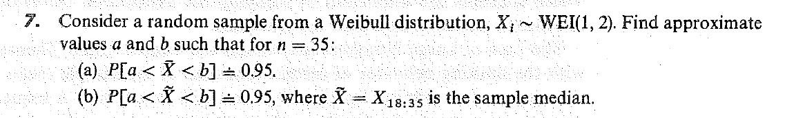 Solved 7. Consider a random sample from a Weibull | Chegg.com
