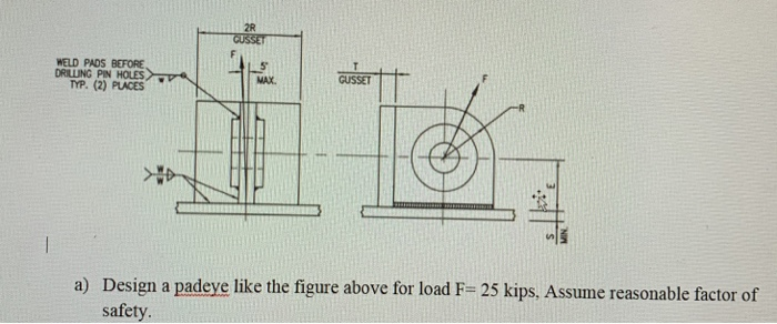 2R WELD PADS BEFORE 011 ING PIN HOLES TYP. (2) PLACES | Chegg.com