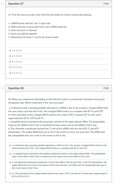 Solved Question 27 2 pts 27. Pick the most accurate order | Chegg.com