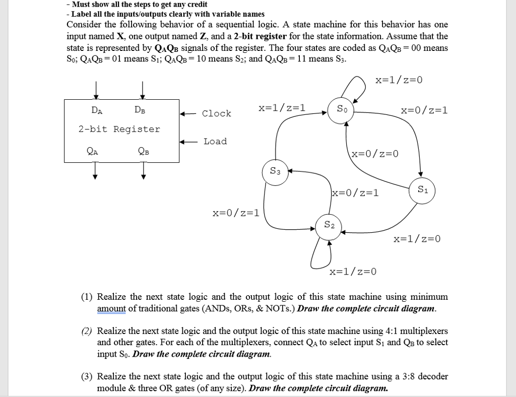 Solved - Must show all the steps to get any credit Label all | Chegg.com
