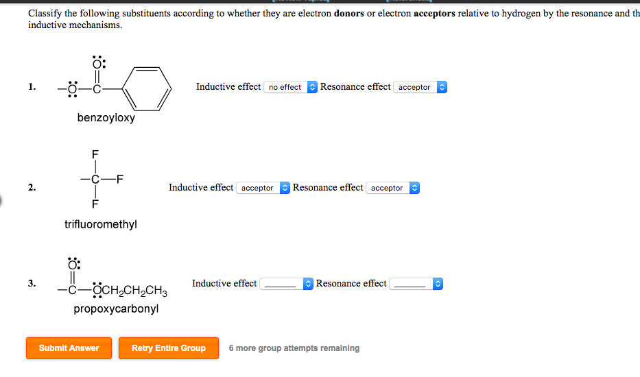 Solved Classify the following substituents according to | Chegg.com