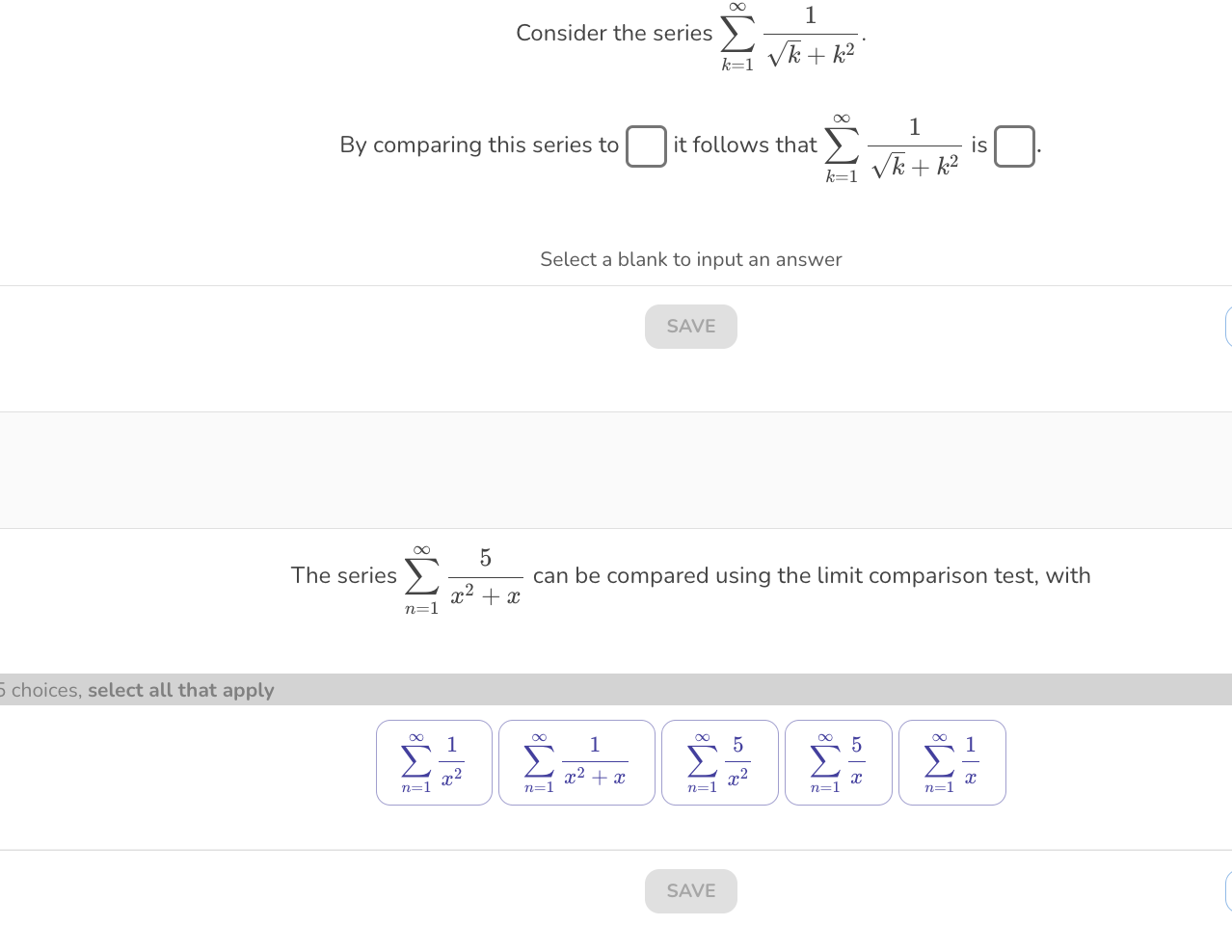 Solved Consider the series ∑k=1∞k+k21. By comparing this | Chegg.com