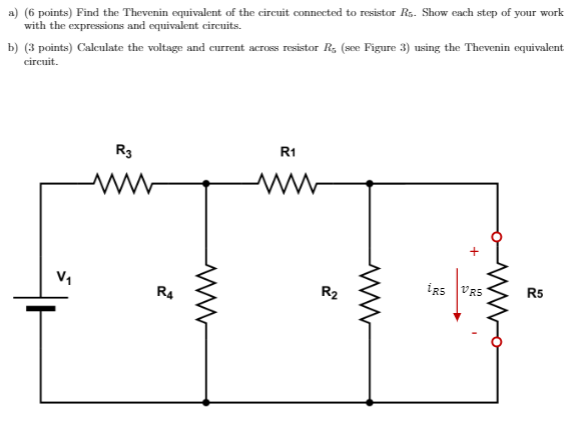 Solved a) 6 points) Find the Thevenin equivalent of the | Chegg.com