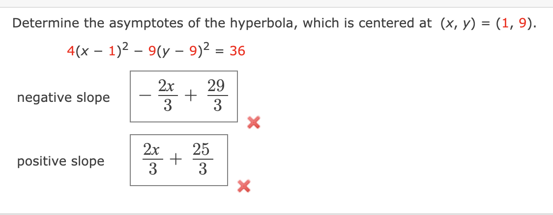 Solved Determine the asymptotes of the hyperbola, which is | Chegg.com