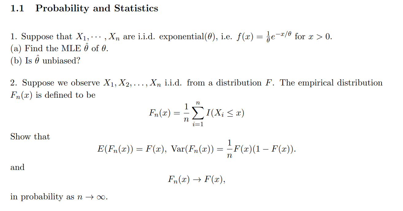 Solved 1.1 Probability and Statistics 1. Suppose that | Chegg.com