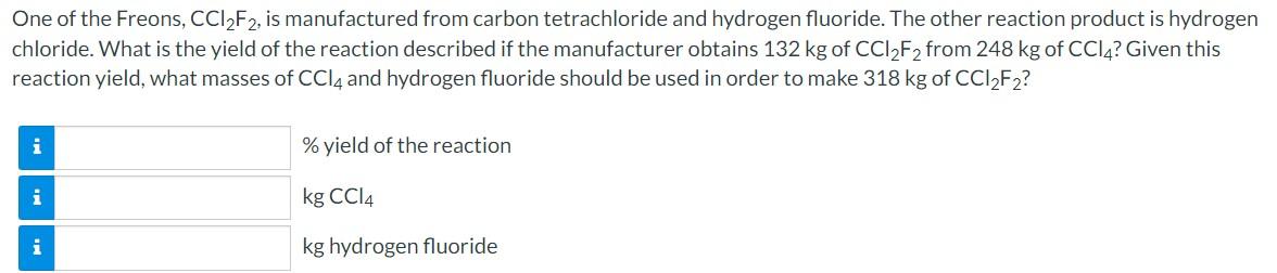 Solved One of the Freons, CCI2F2, is manufactured from | Chegg.com