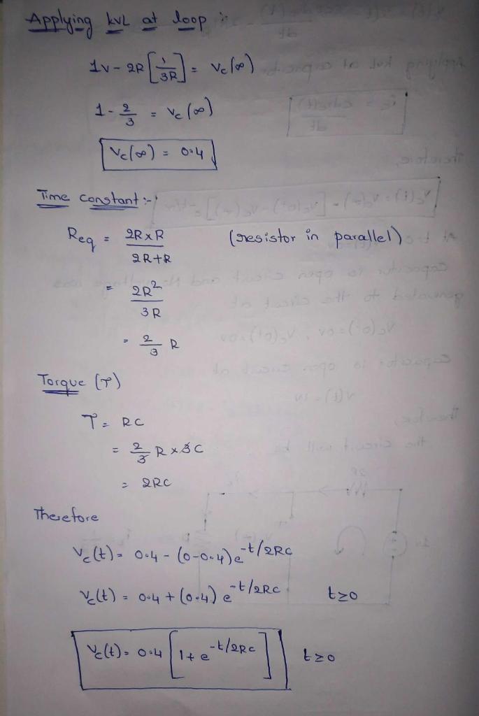 Solved Given Circuit a) Applying kcl at Vc(t) | Chegg.com