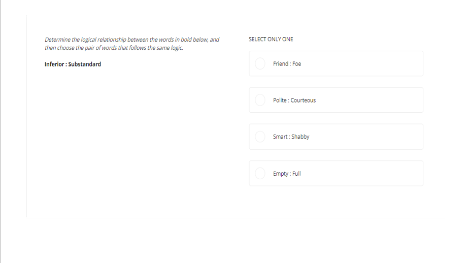 Solved Determine the logical relationship between the words | Chegg.com