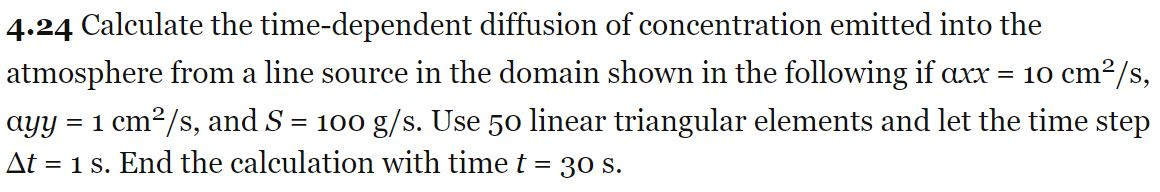 4.24 Calculate the time-dependent diffusion of | Chegg.com