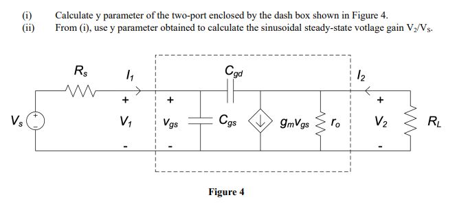 Solved (i) Calculate y parameter of the two-port enclosed by | Chegg.com