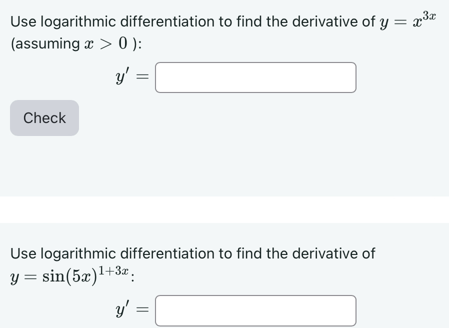 Solved Use logarithmic differentiation to find the | Chegg.com