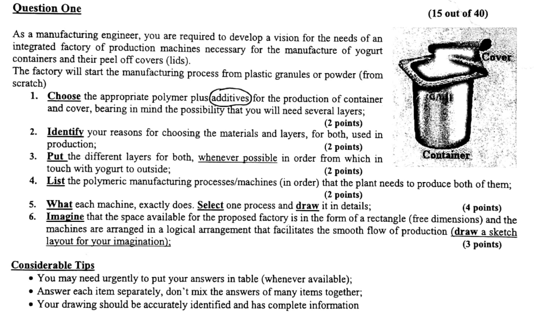 Solved Question One ( 15 out of 40 ) As a manufacturing | Chegg.com