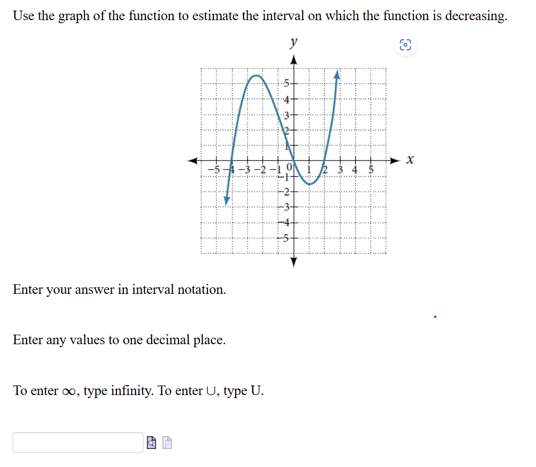 Solved Use the graph of the function to estimate the | Chegg.com