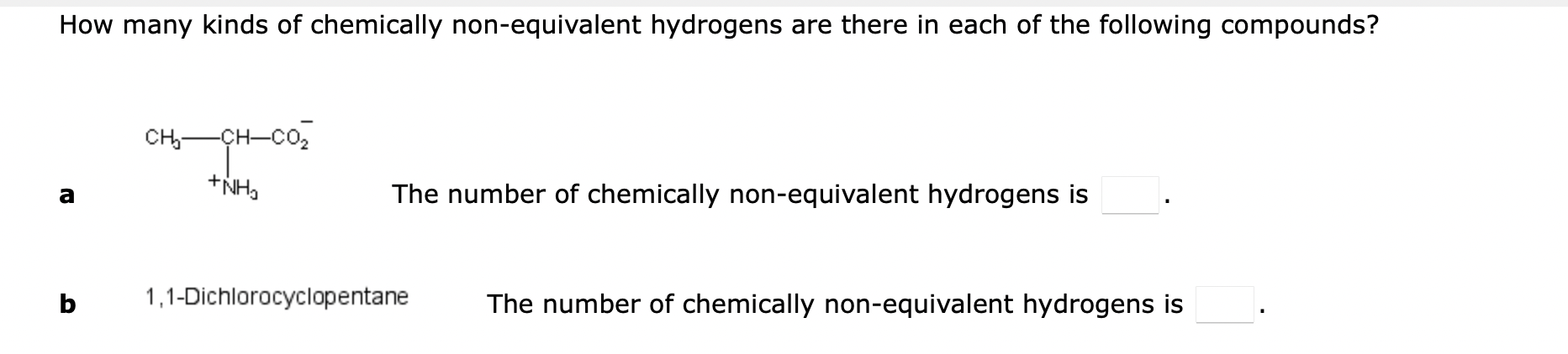 Solved How many kinds of chemically non-equivalent hydrogens | Chegg.com