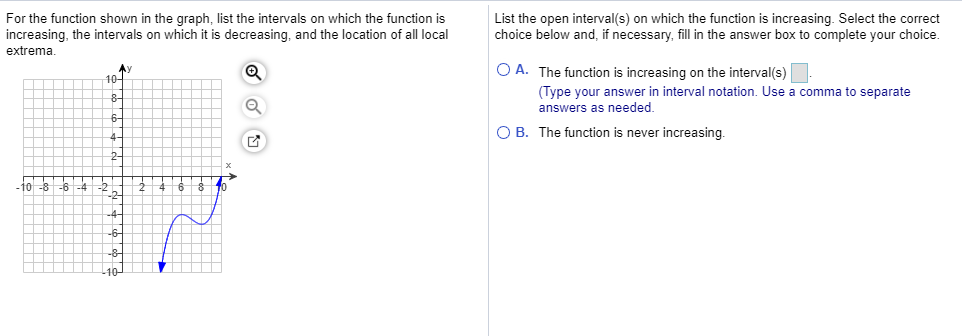 Solved List the open interval(s) on which the function is | Chegg.com