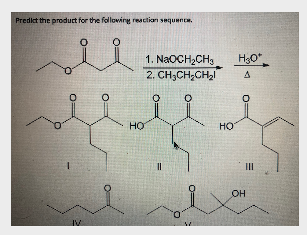 Solved Predict the product for the following reaction | Chegg.com
